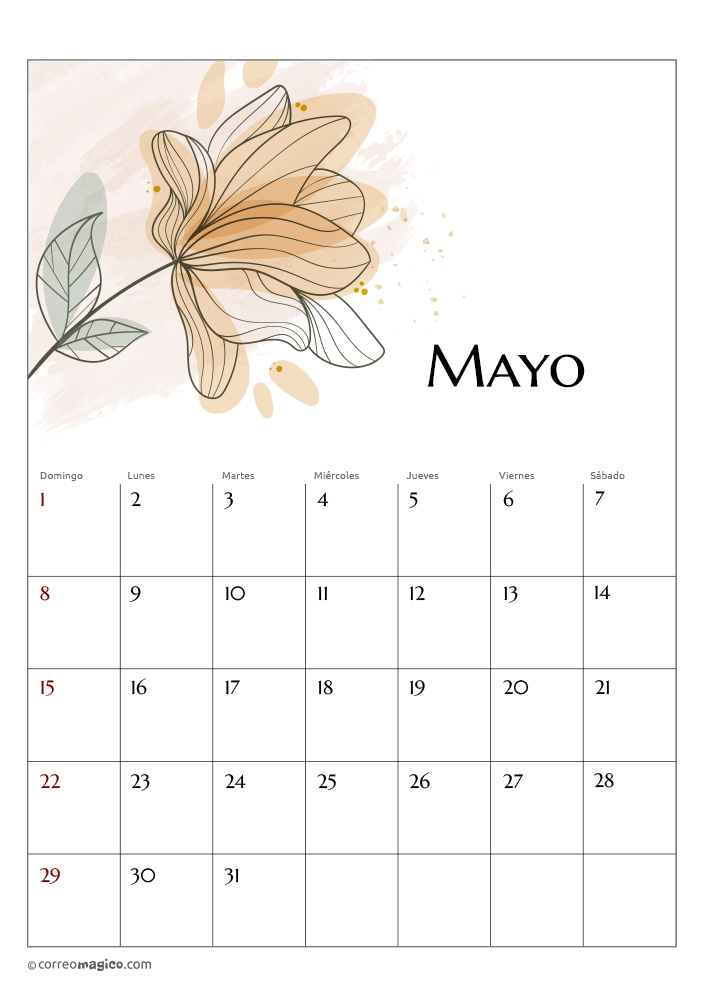 Calendario Mayo 2022