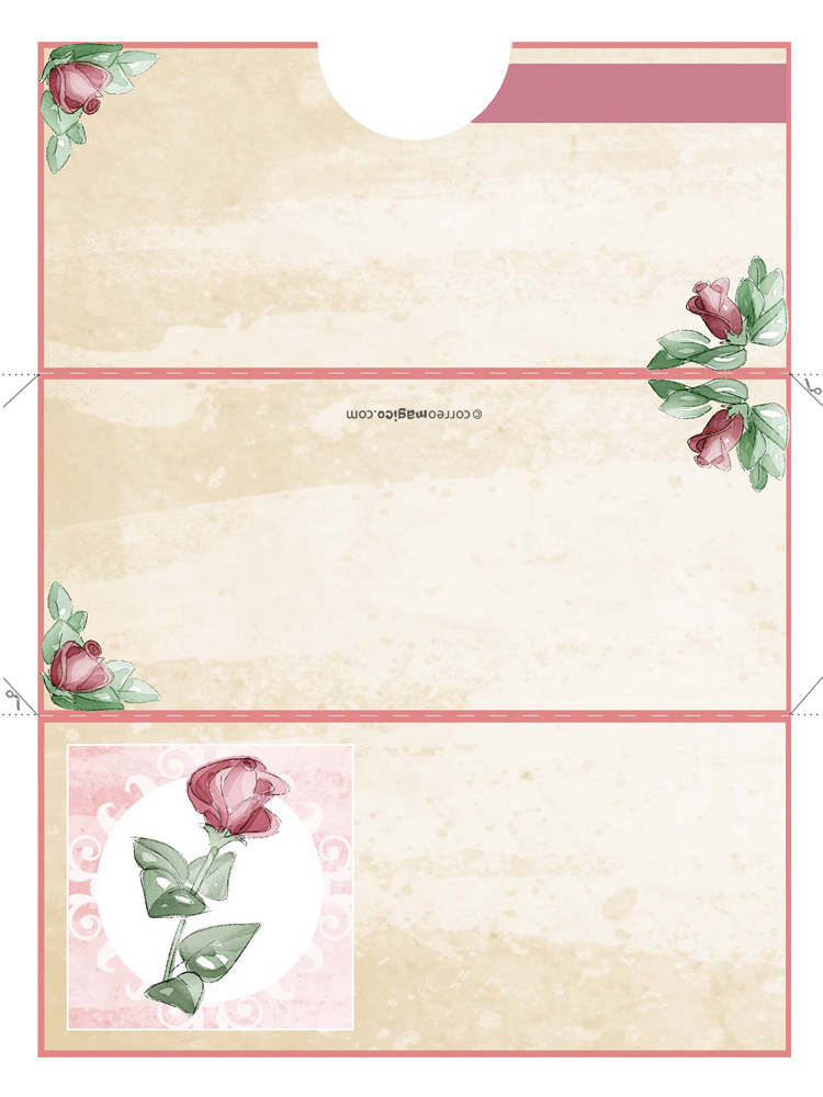 Rosas. Sobre de Día de la Madre para personalizar con tu texto o foto.